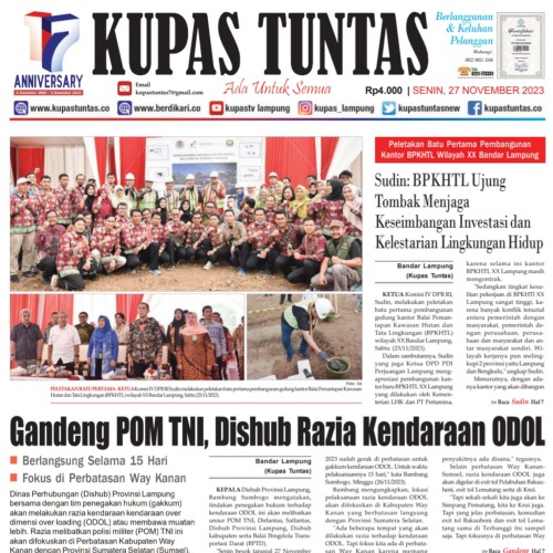 Kupas Tuntas - Surat Kabar Harian Kupas Tuntas Edisi Senin, 27 November 2023